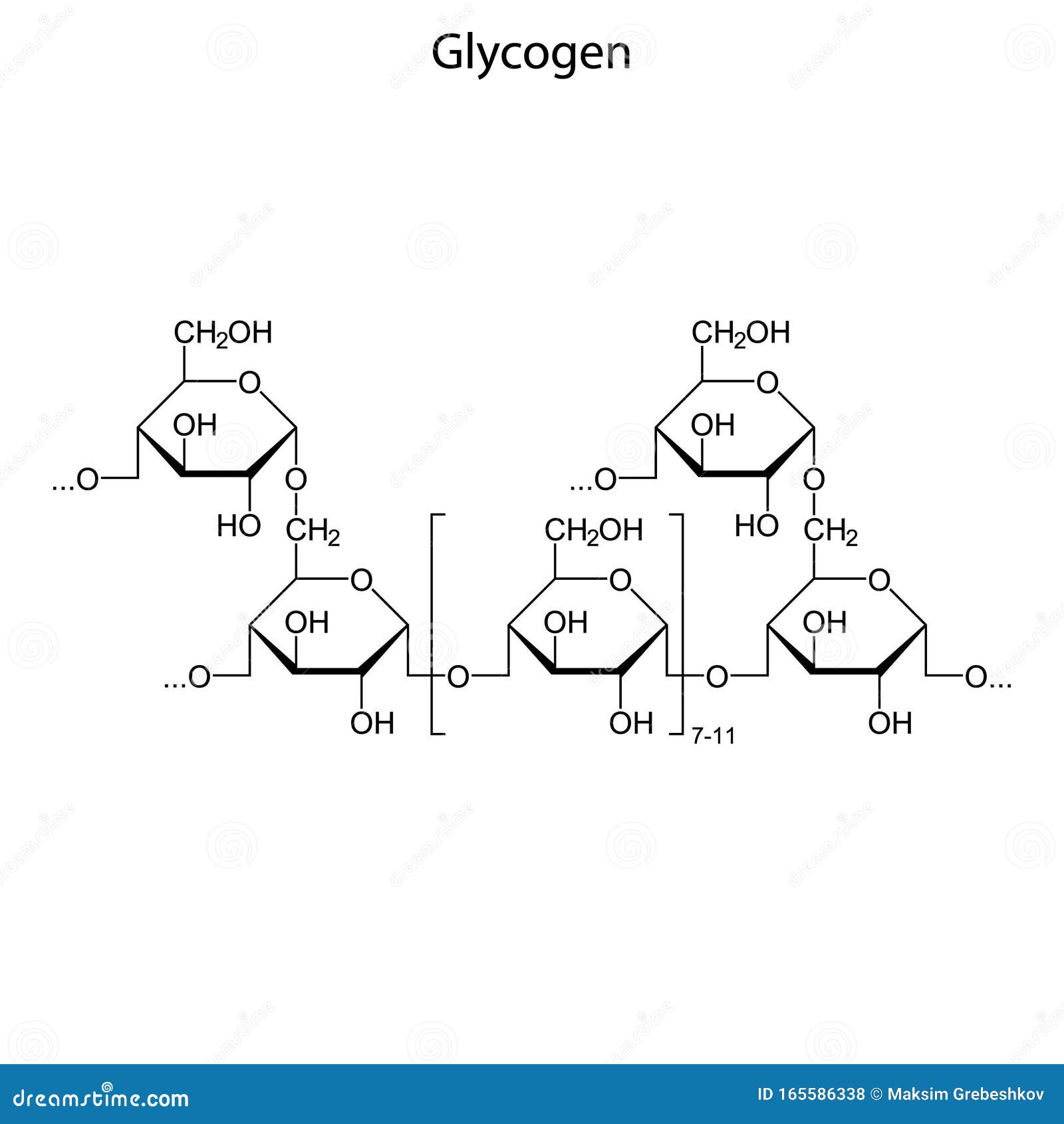 Skeletal Formula of Chemical Element Stock Illustration - Illustration ...