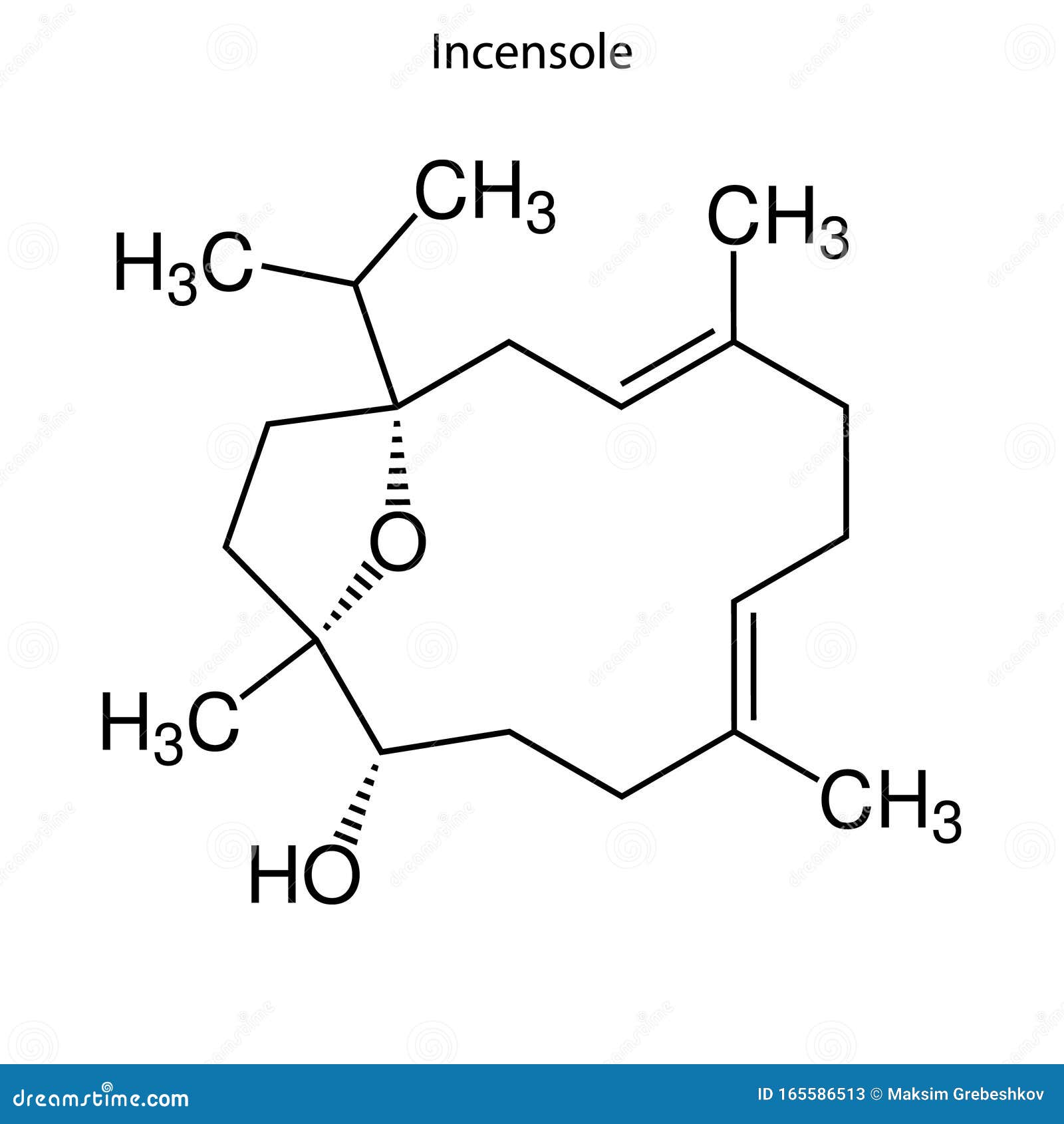 Skeletal Formula of Chemical Element Stock Illustration - Illustration ...