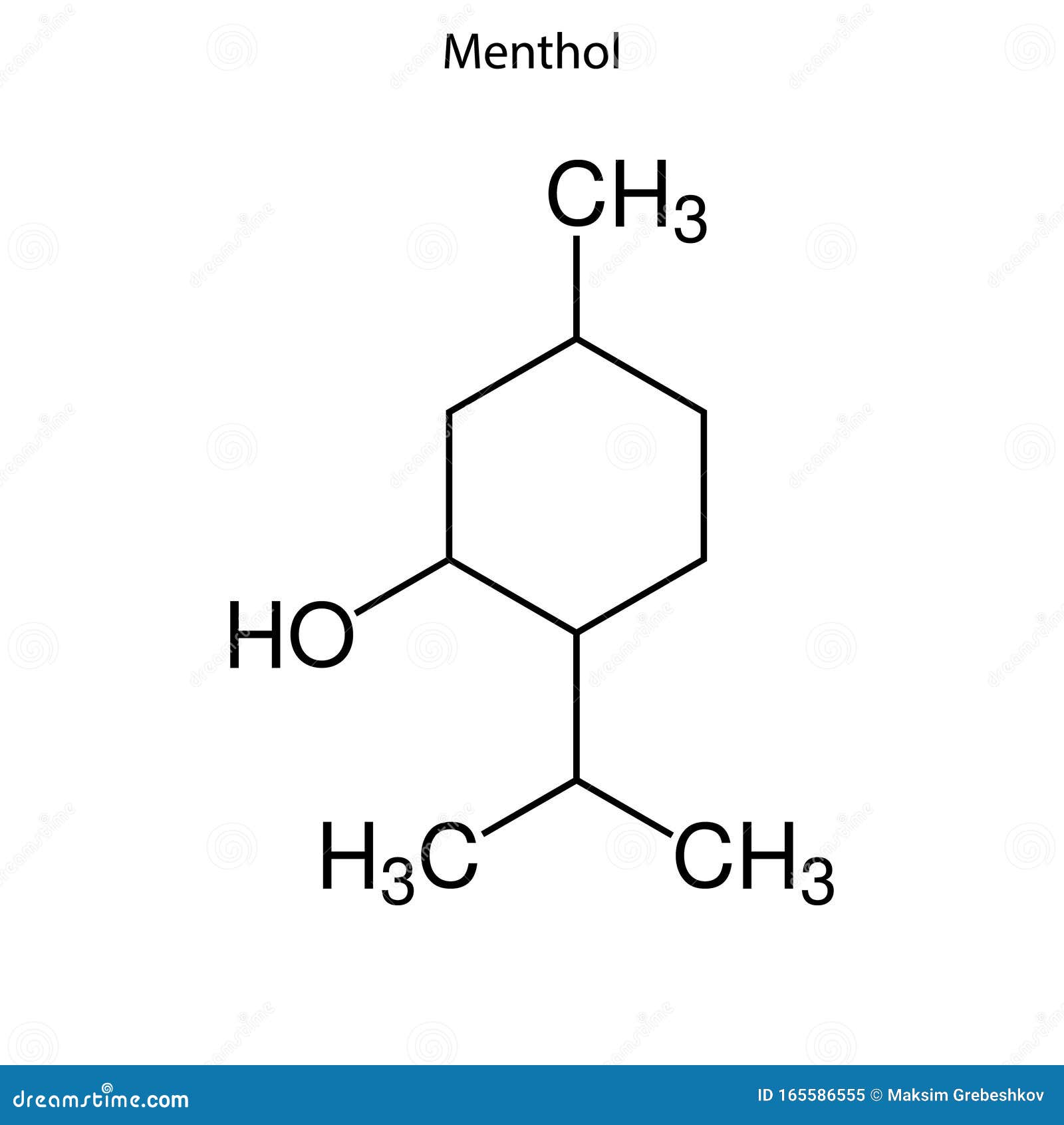 Menthol Chemical Formula Vector Illustration | CartoonDealer.com #156498336