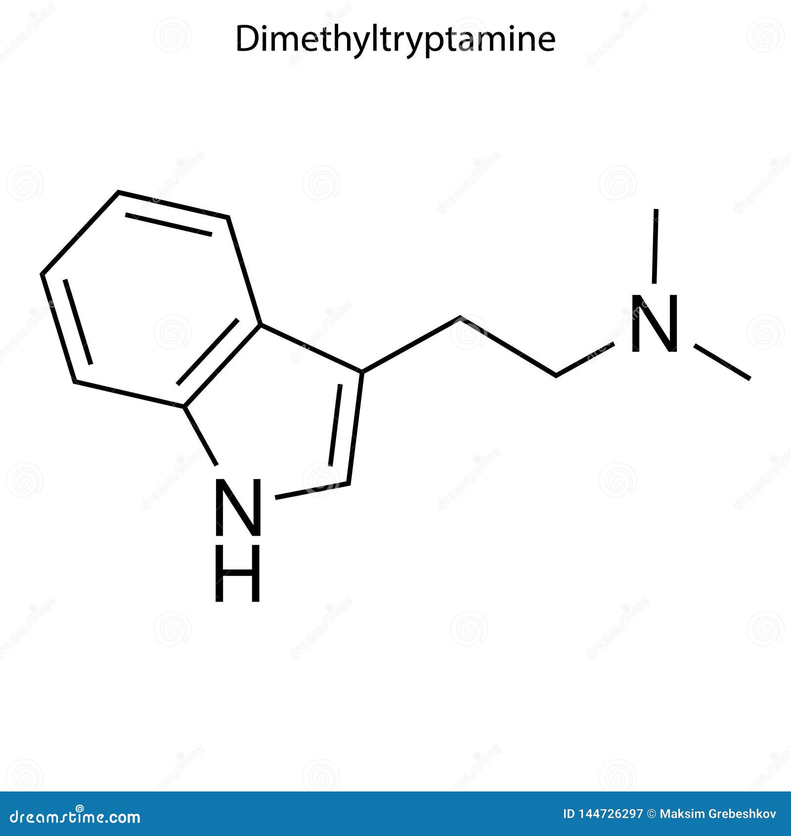 DMT, Dimethyltryptamine, Skeletal Formula And Structure Vector Illustration | CartoonDealer.com ...