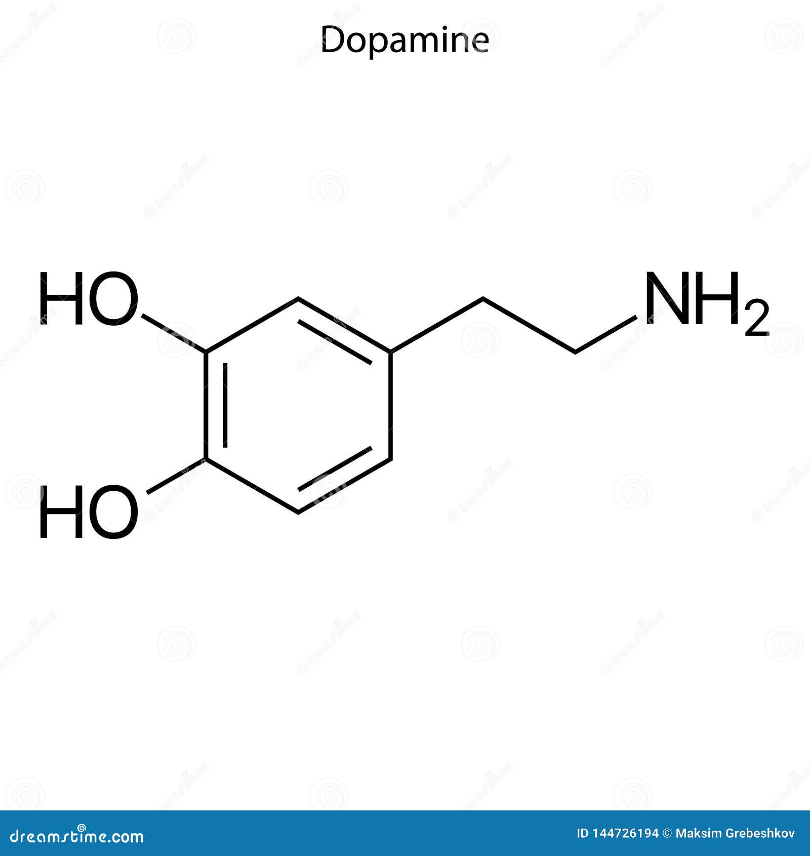 Dopamine Chemical Formula. Dopamine Structural Chemical Formula ...