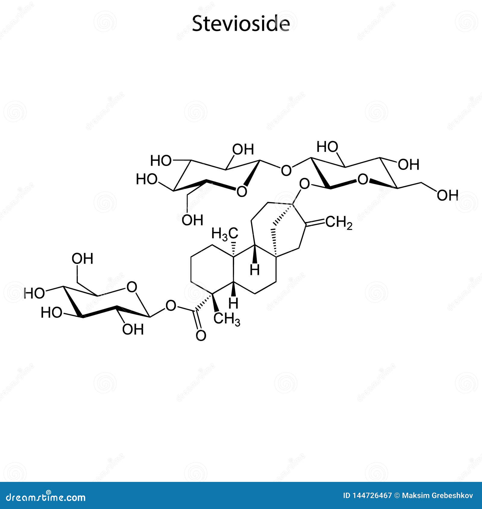 Skeletal Formula of Chemical Molecule Stock Illustration - Illustration ...