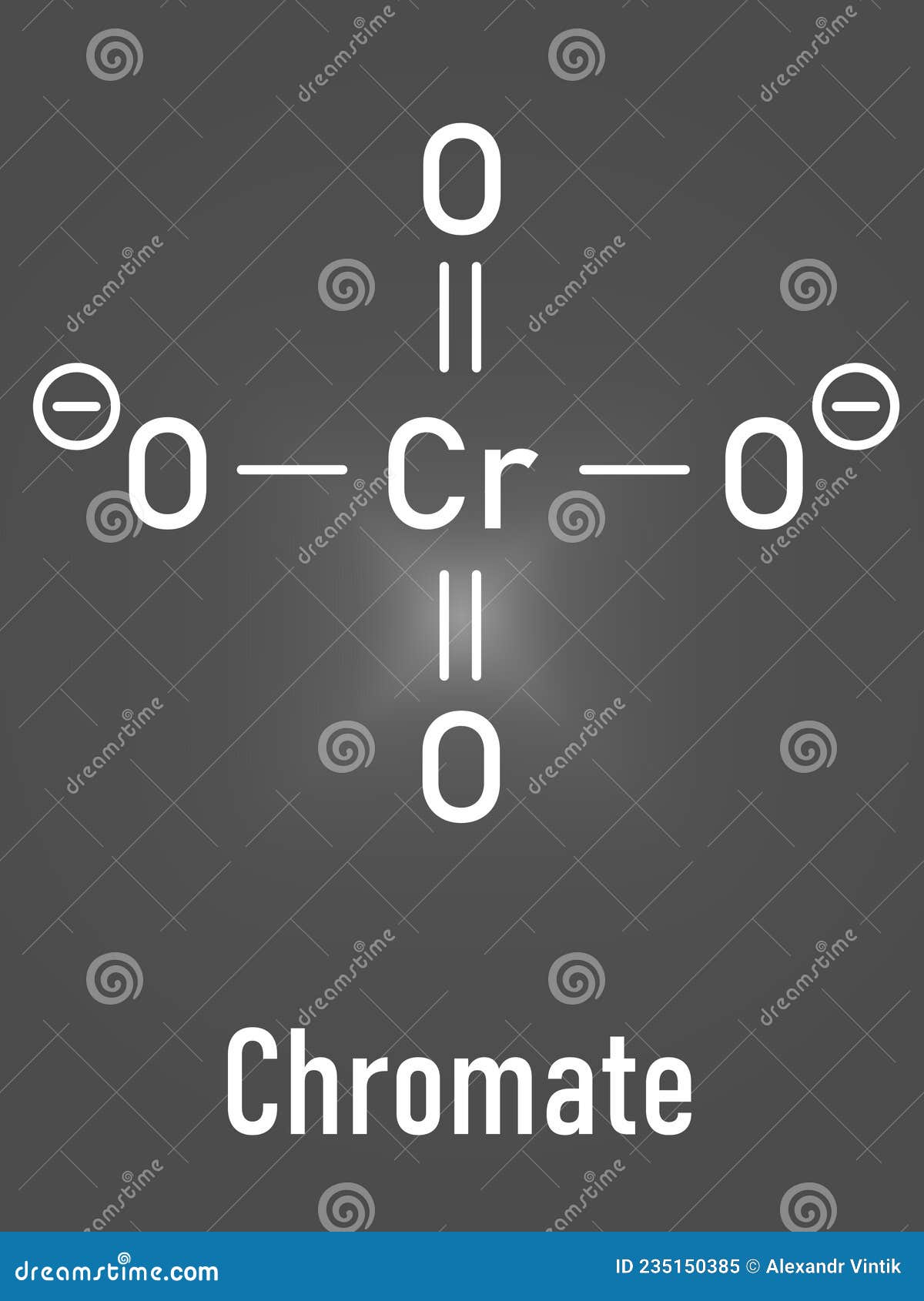 Skeletal Formula of Chromate Anion, Chemical Structure. Stock Vector ...