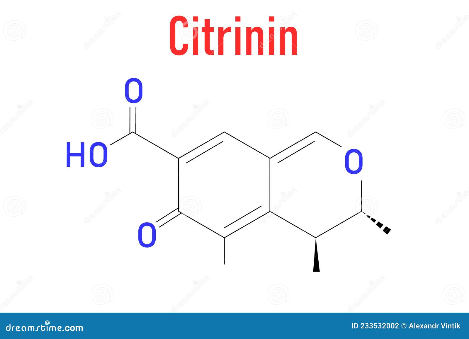 Skeletal Formula of Citrinin Mycotoxin Molecule. Chemical Structure ...