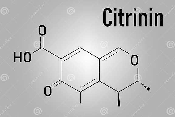 Skeletal Formula of Citrinin Mycotoxin Molecule. Chemical Structure ...
