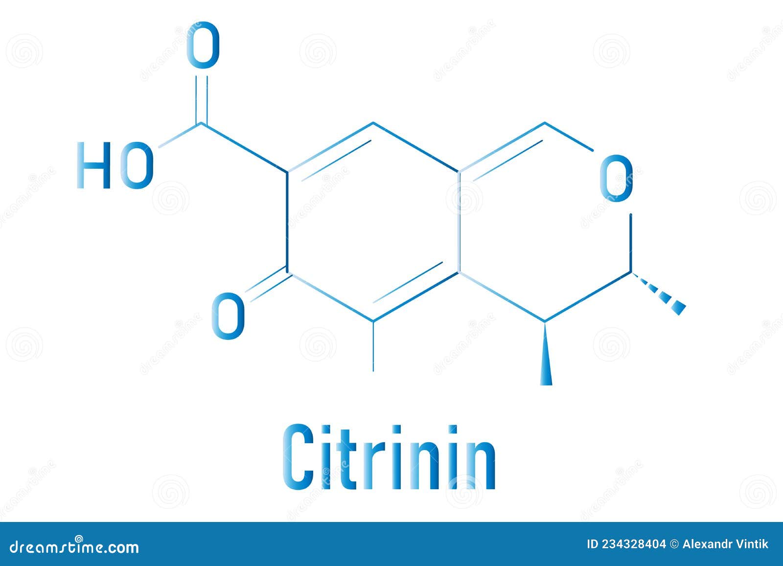 Skeletal Formula Of Citrinin Mycotoxin Molecule. Chemical Structure ...