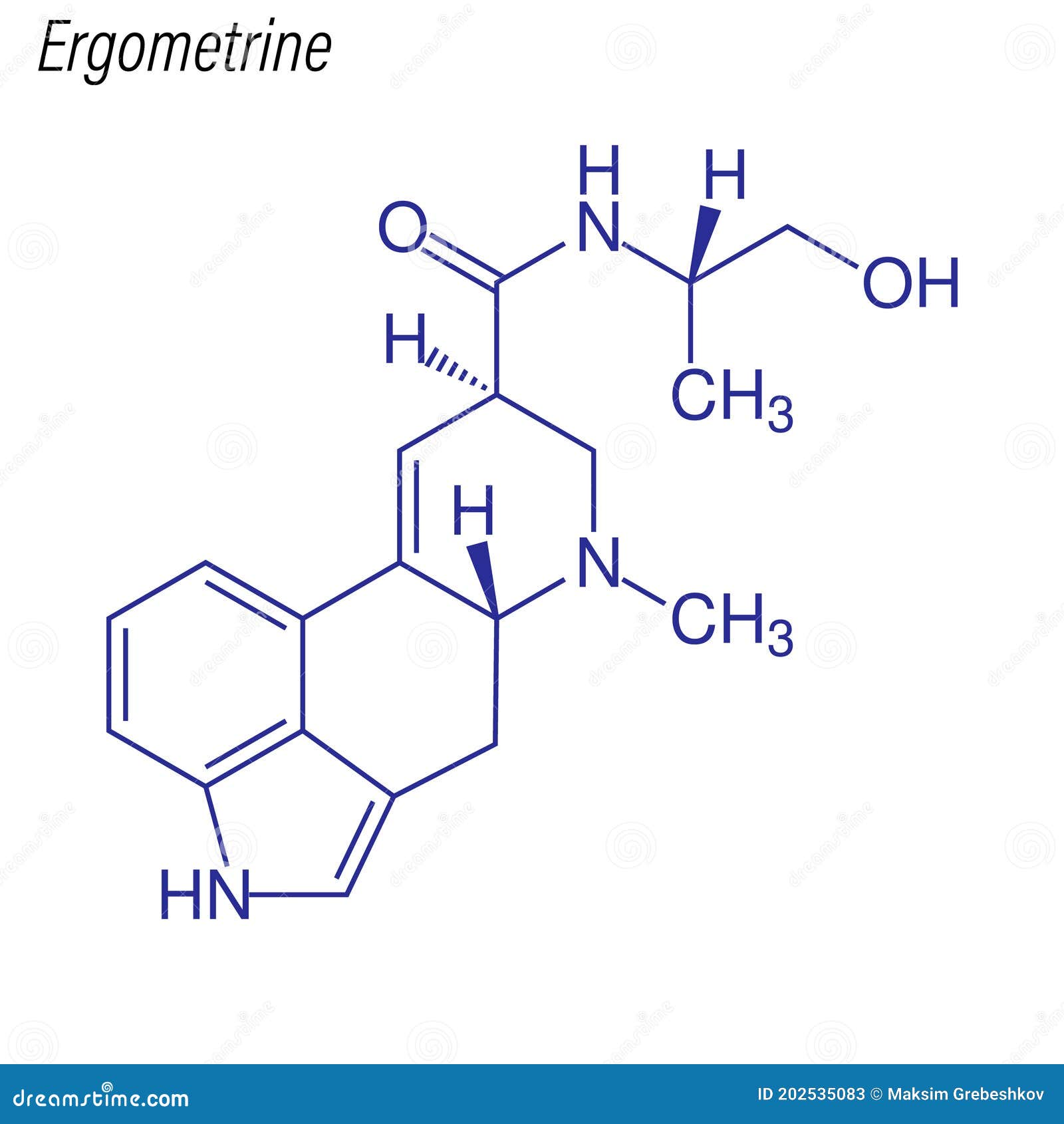 Ergometrine Drug Molecule. Used To Prevent Bleeding After Childbirth ...