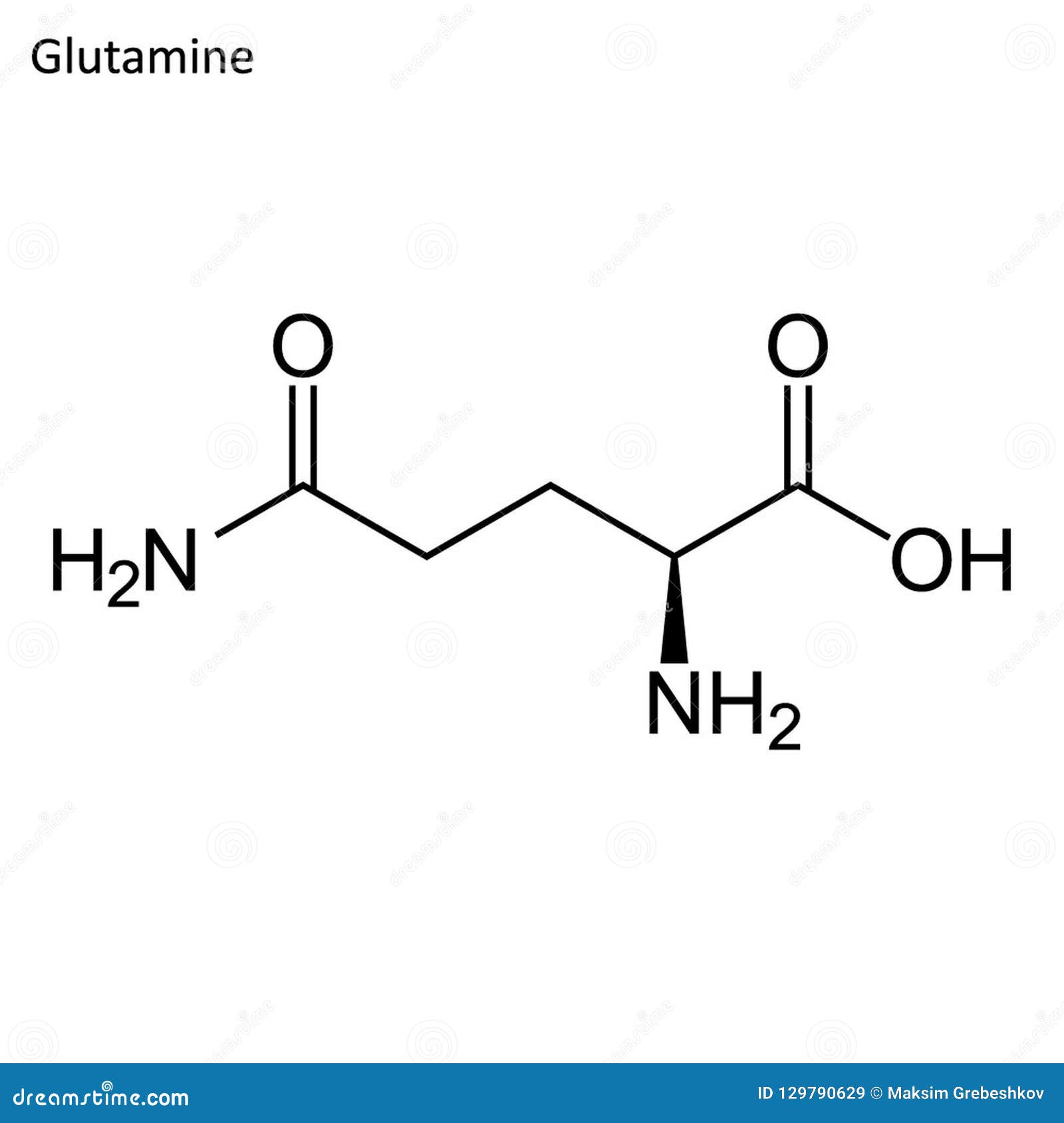 Skeletal Formula of Glutamine Stock Illustration - Illustration of ...