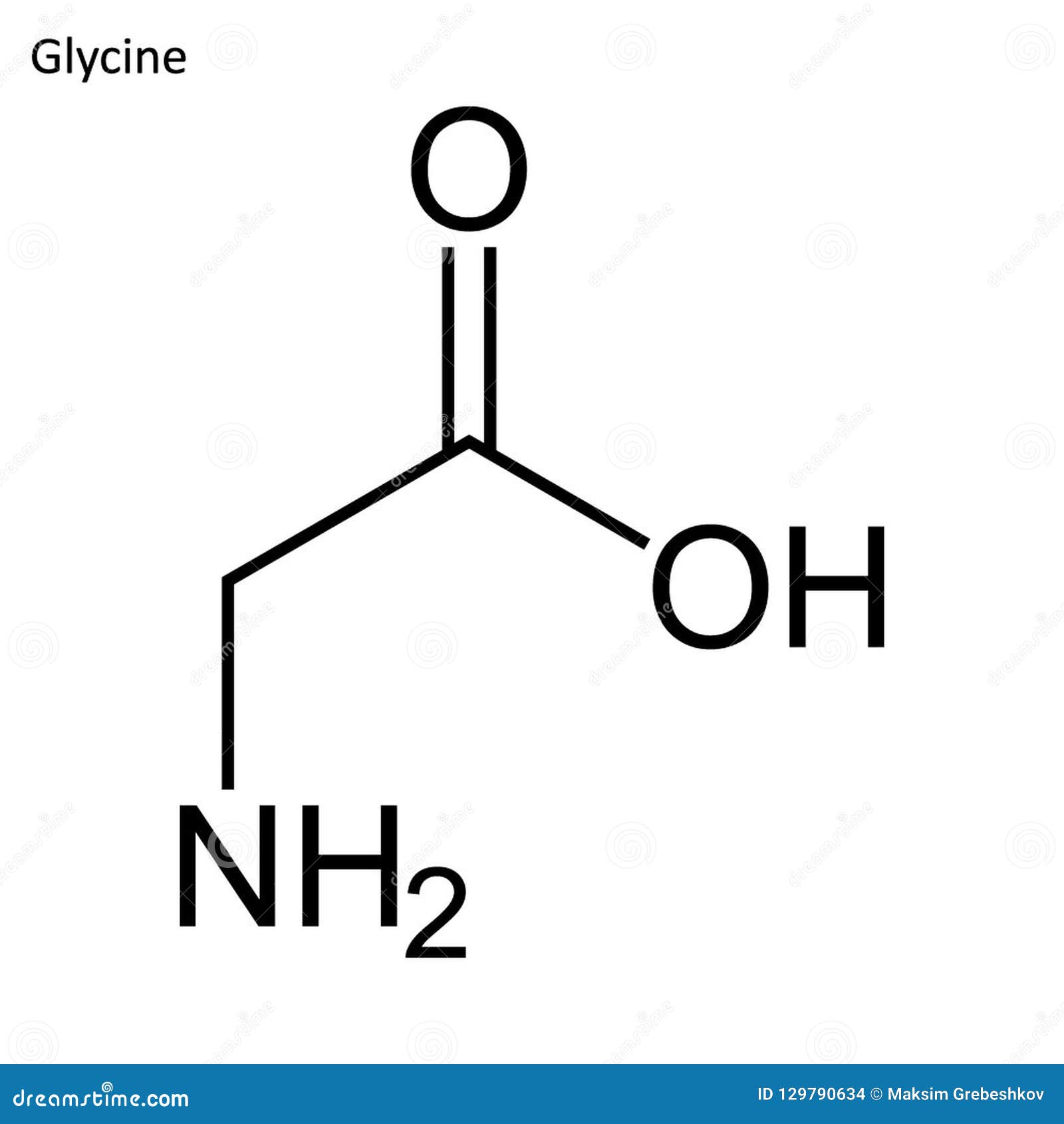 Skeletal Formula of Glycine Stock Illustration - Illustration of ...