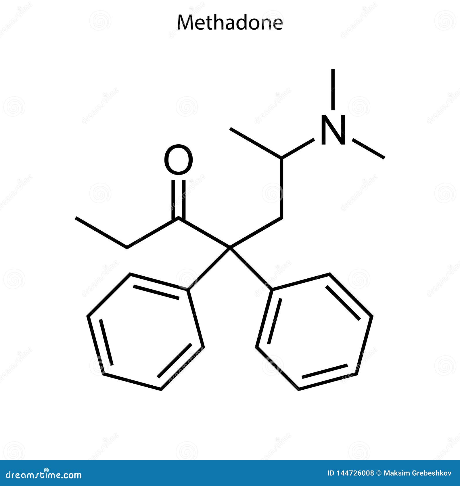 Skeletal Formula of Chemical Molecule Stock Illustration - Illustration ...