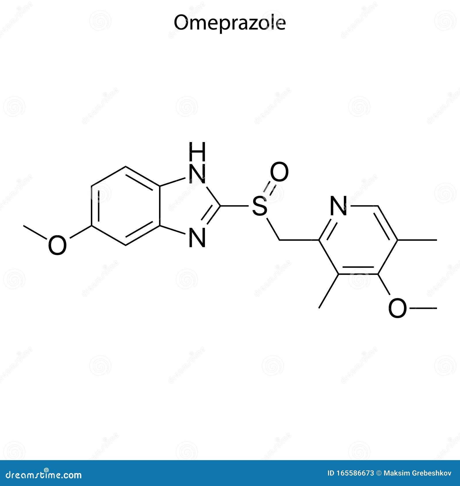 Omeprazole Molecule Royalty-Free Cartoon | CartoonDealer.com #276611801