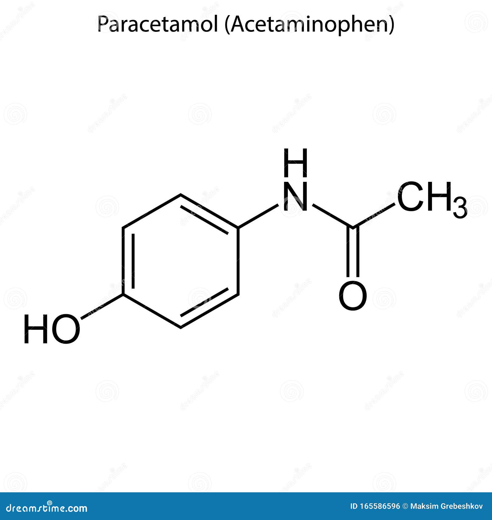 Skeletal Formula of Chemical Element Stock Illustration - Illustration ...