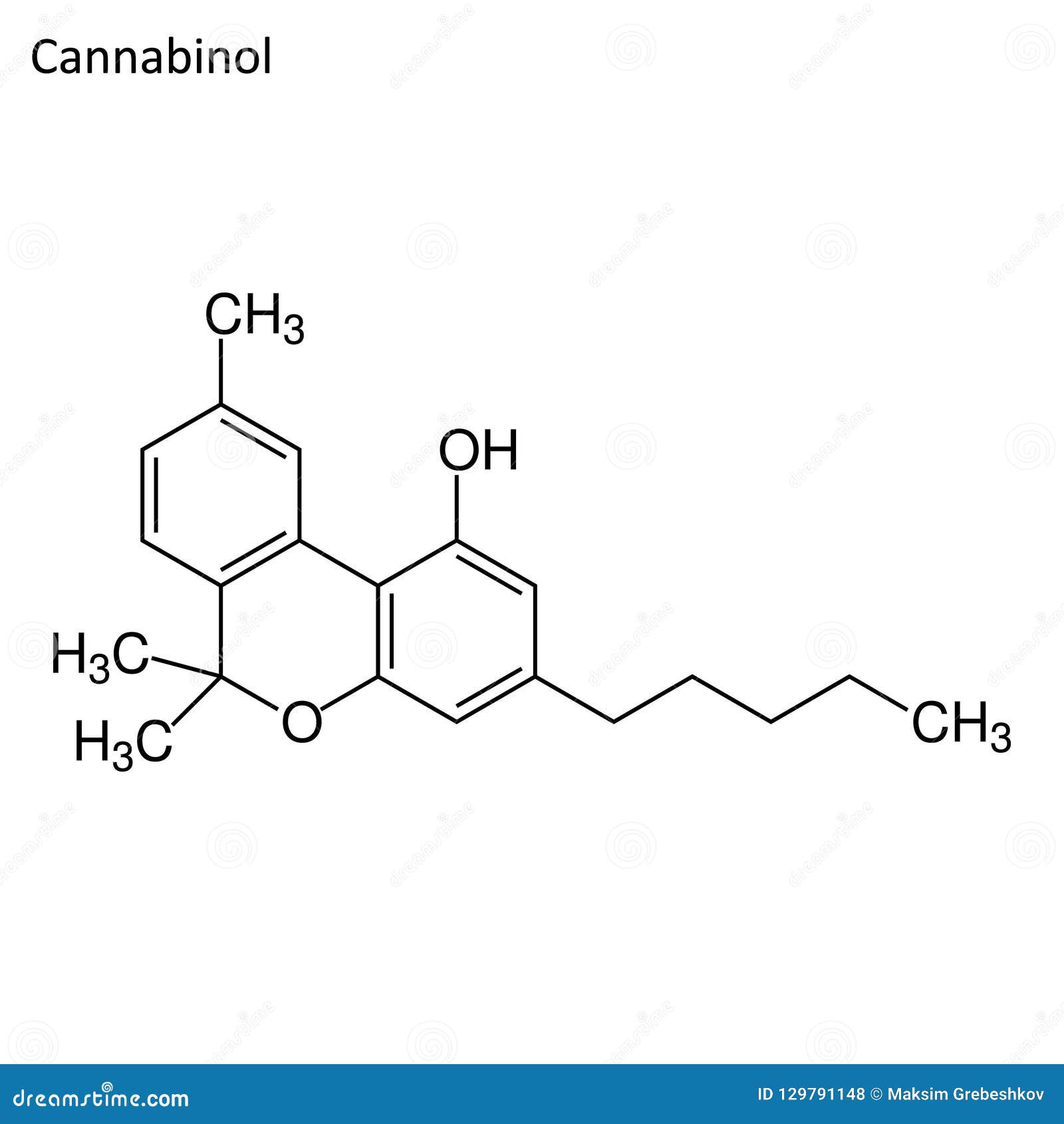 Skeletal Formula of Cannabinol Stock Illustration - Illustration of ...