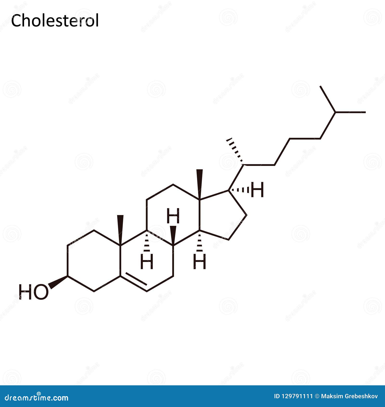 Skeletal Formula of Cholesterol Stock Illustration - Illustration of ...