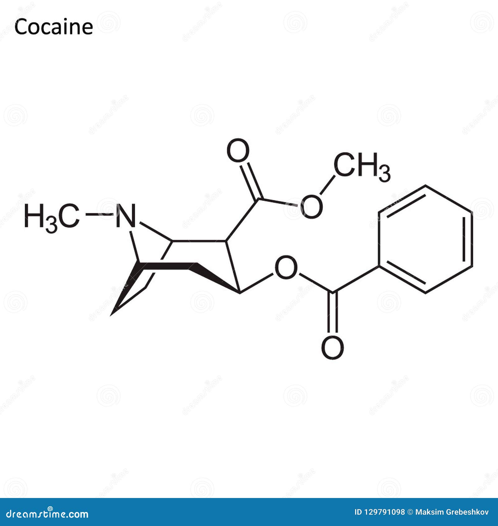 Skeletal Formula of Cocaine Stock Illustration - Illustration of ...