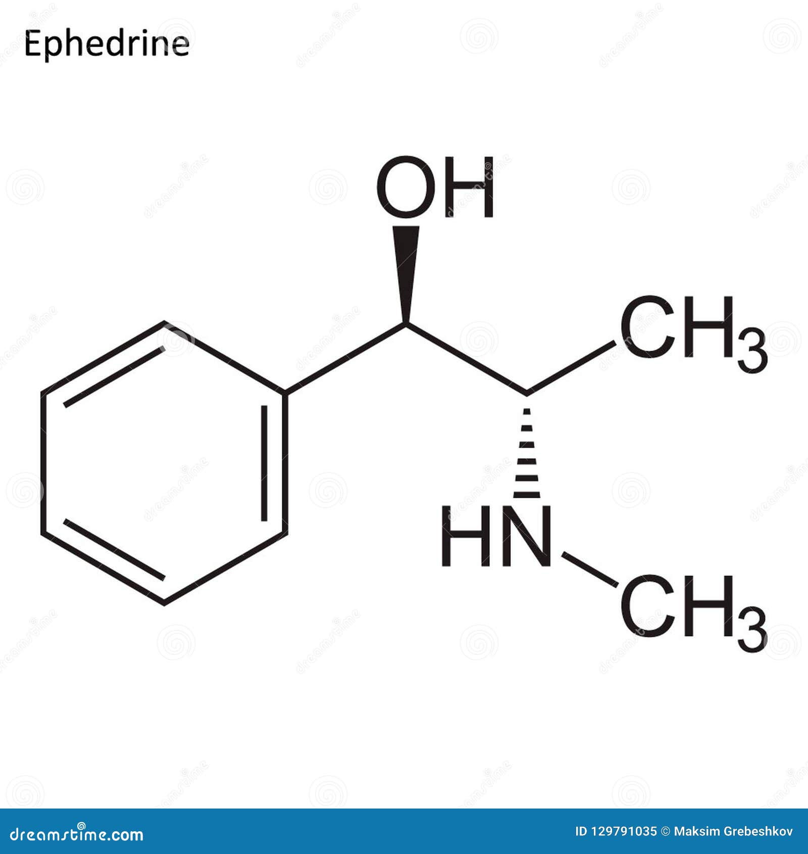 Skeletal Formula of Ephedrine Stock Illustration - Illustration of ...