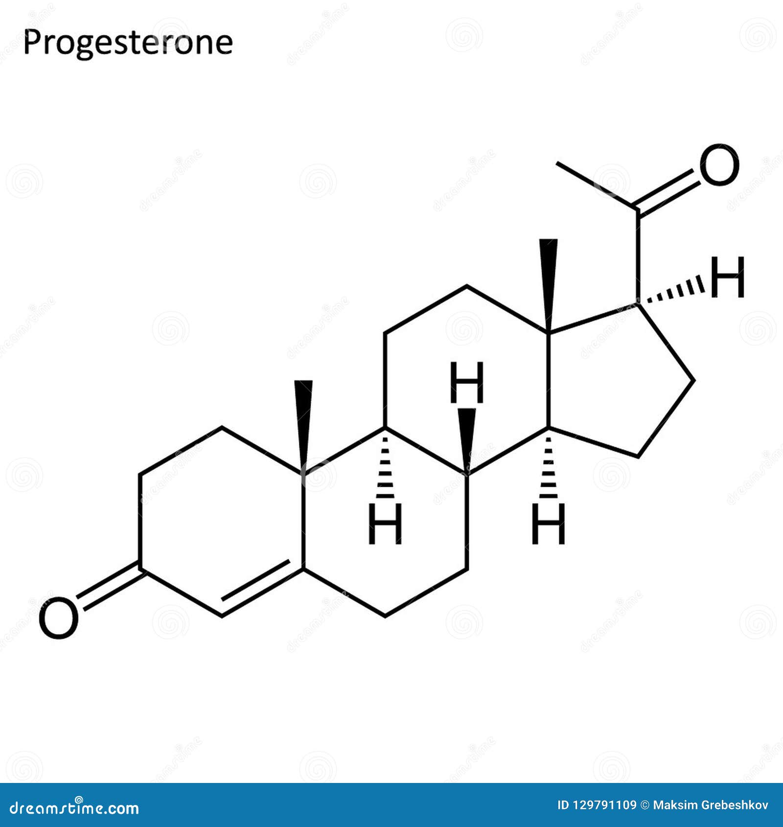 Skeletal Formula of Progesterone Stock Illustration - Illustration of ...