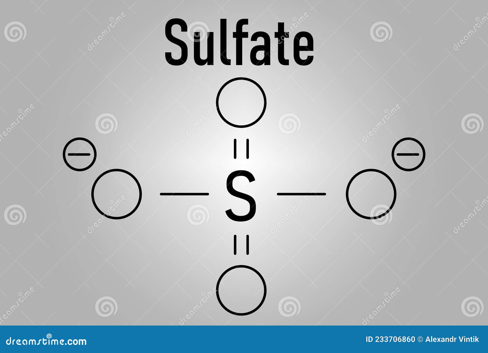 Skeletal Formula Of Sulfate Anion, Chemical Structure. Vector ...