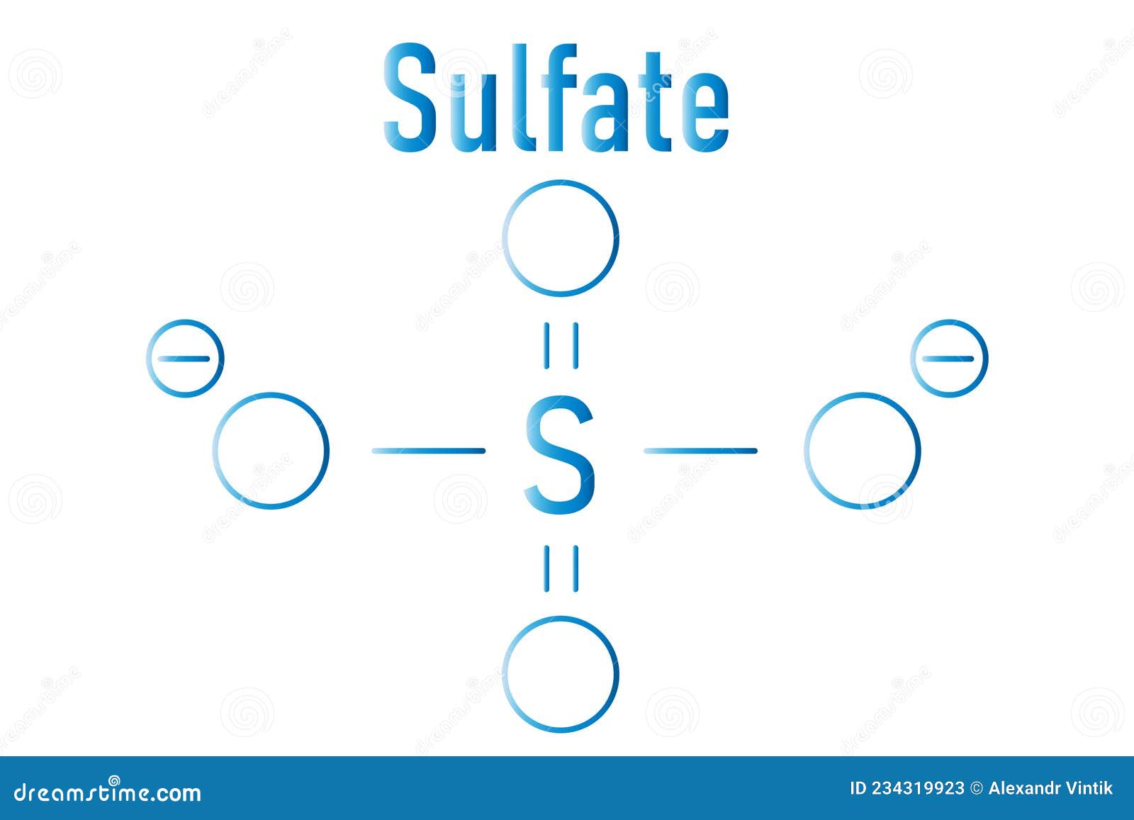 Skeletal Formula Of Sulfate Anion, Chemical Structure. Cartoon Vector ...