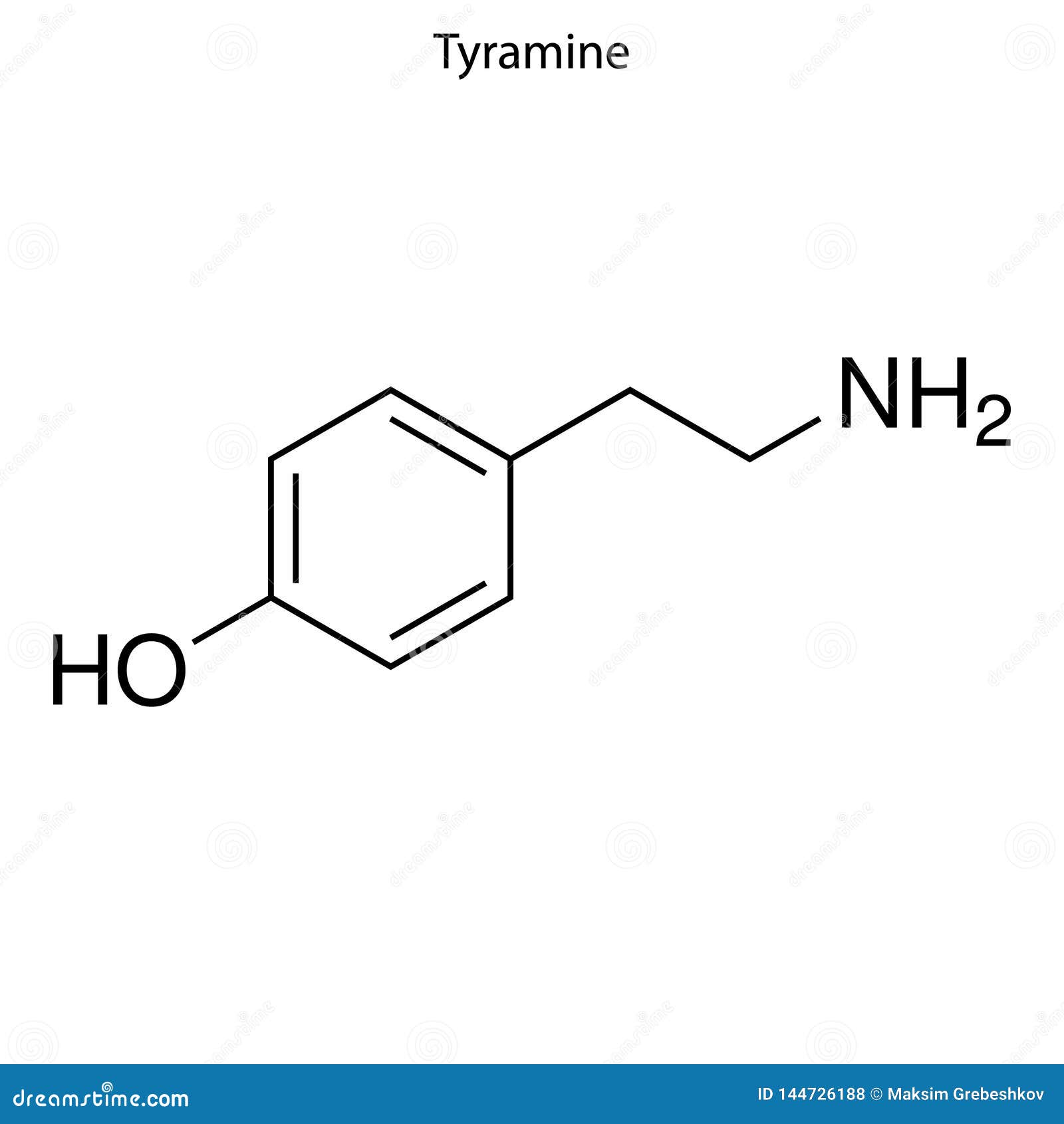 Tyramine Molecule, Molecular Structures, Trace Amine, 3d Model ...