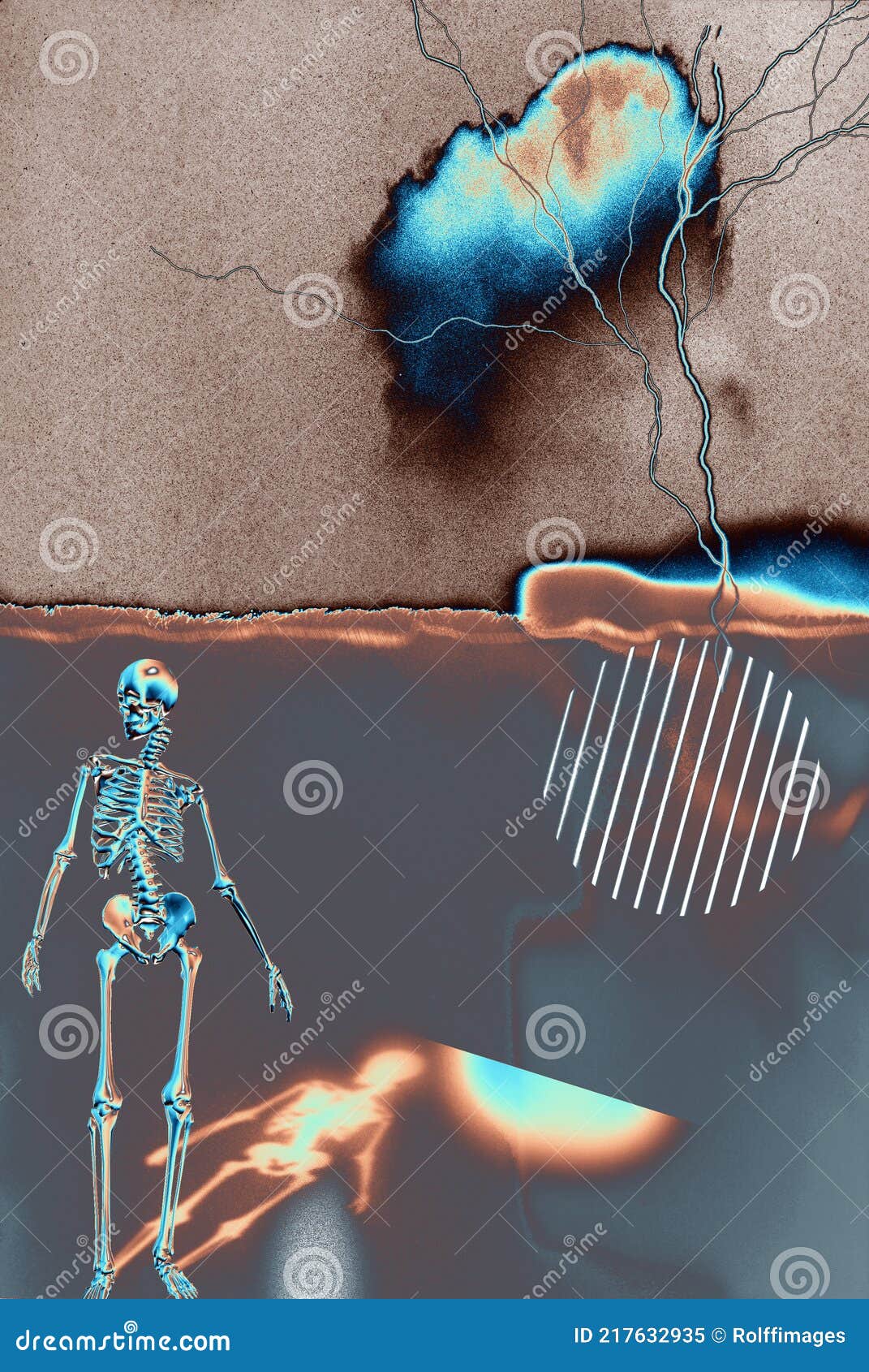 Skeleton on Abstract stock illustration. Illustration of abstraction ...