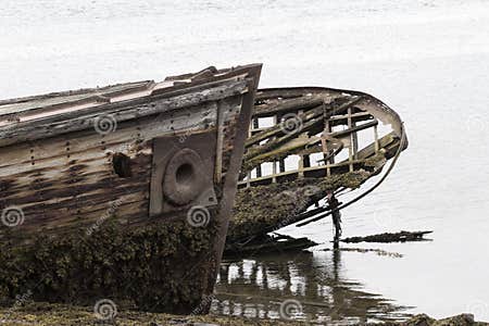Skeleton of an Ancient Ship after Crash Stock Photo - Image of ancient ...