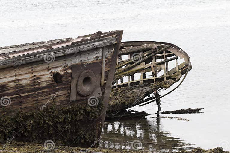 Skeleton of an Ancient Ship after Crash Stock Photo - Image of ancient ...