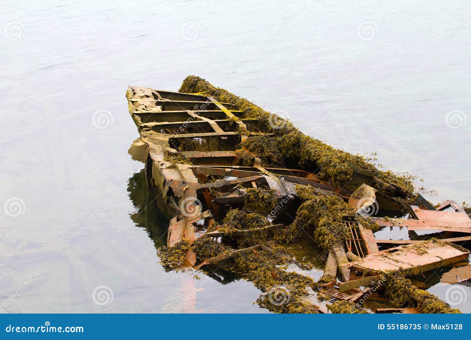 Skeleton of an Ancient Ship after Crash Stock Image - Image of beach ...
