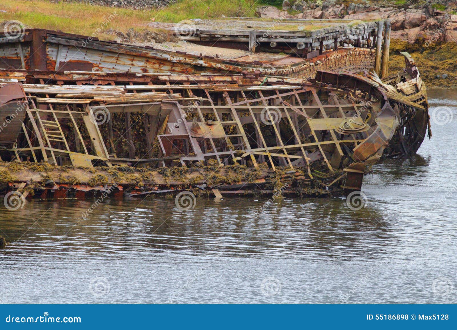 Skeleton of an Ancient Ship after Crash Stock Photo - Image of ...