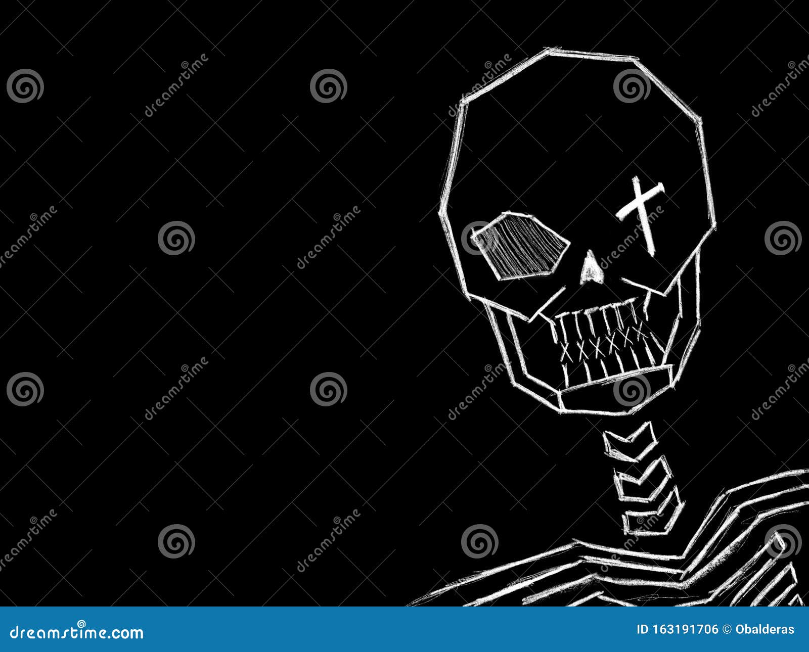 Skeleton Appearing by a Side Stock Illustration - Illustration of ...