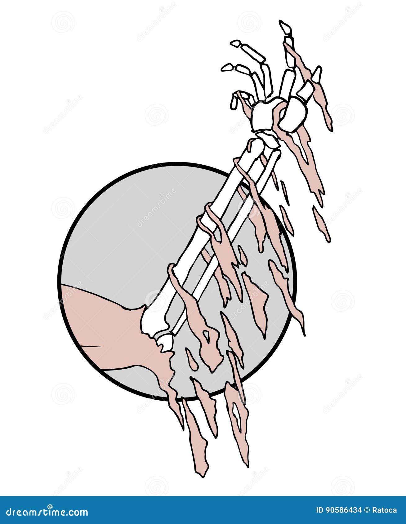 Skeleton arm illustration stock vector. Illustration of human - 90586434
