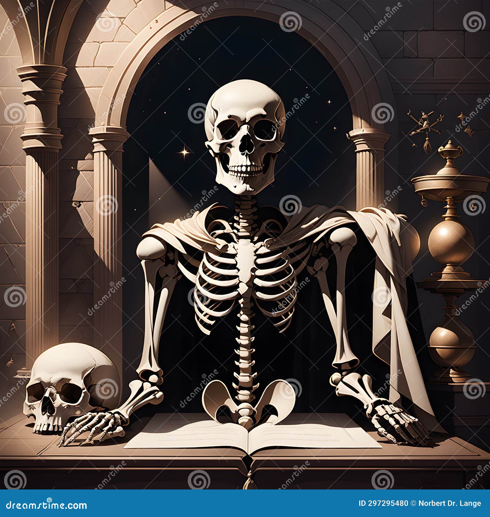 Horror Skeleton, AI-generatet Stock Illustration - Illustration of ...