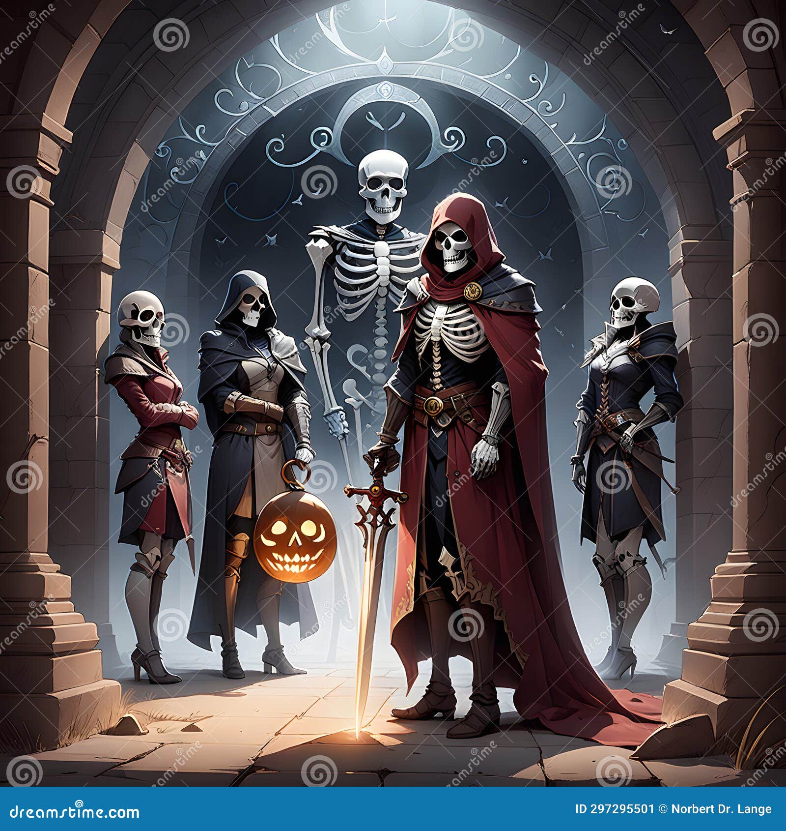 Horror Skeleton, AI-generatet Stock Illustration - Illustration of ...