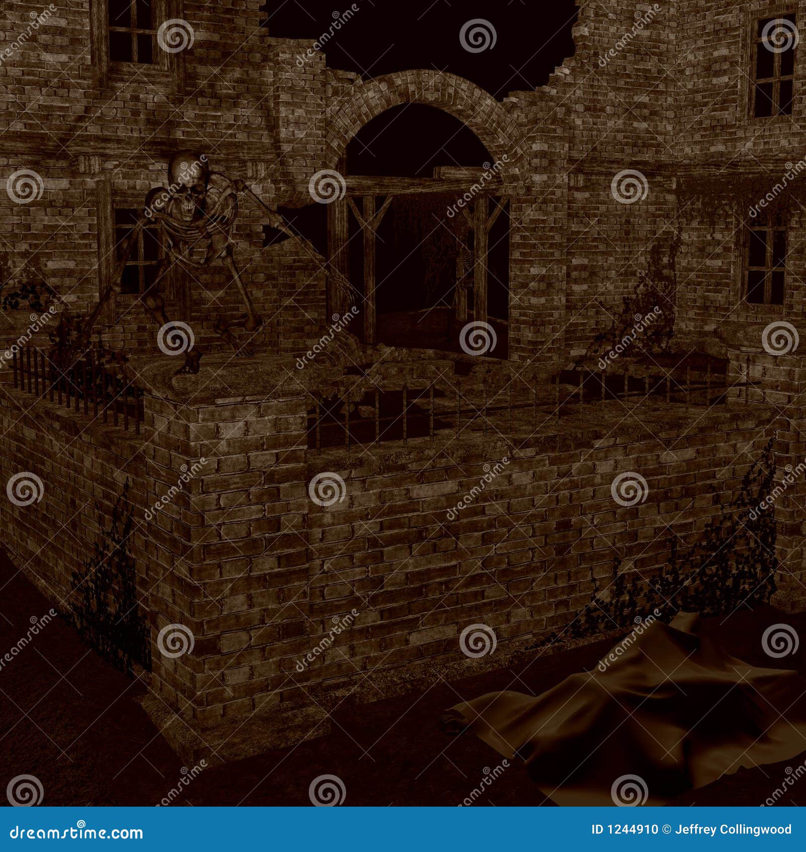 Skeleton Attack 1 stock illustration. Illustration of graphic - 1244910