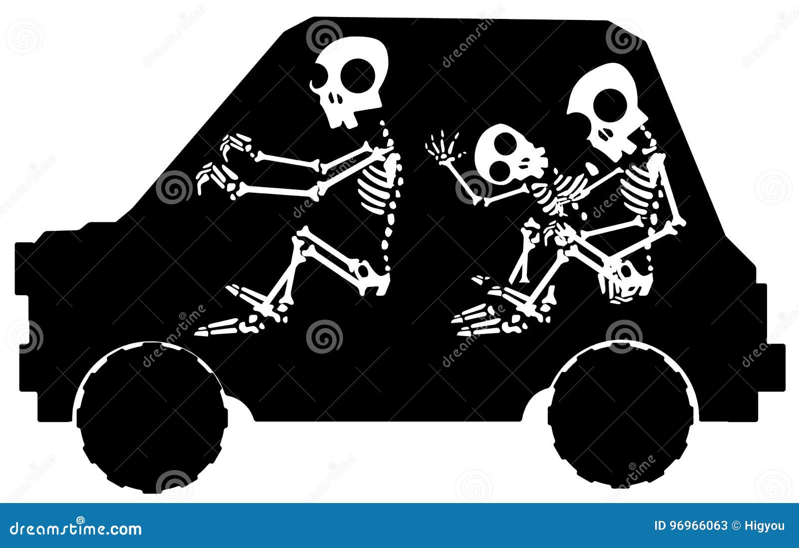 Skeleton Auto-Schablone vektor abbildung. Illustration von unfall ...