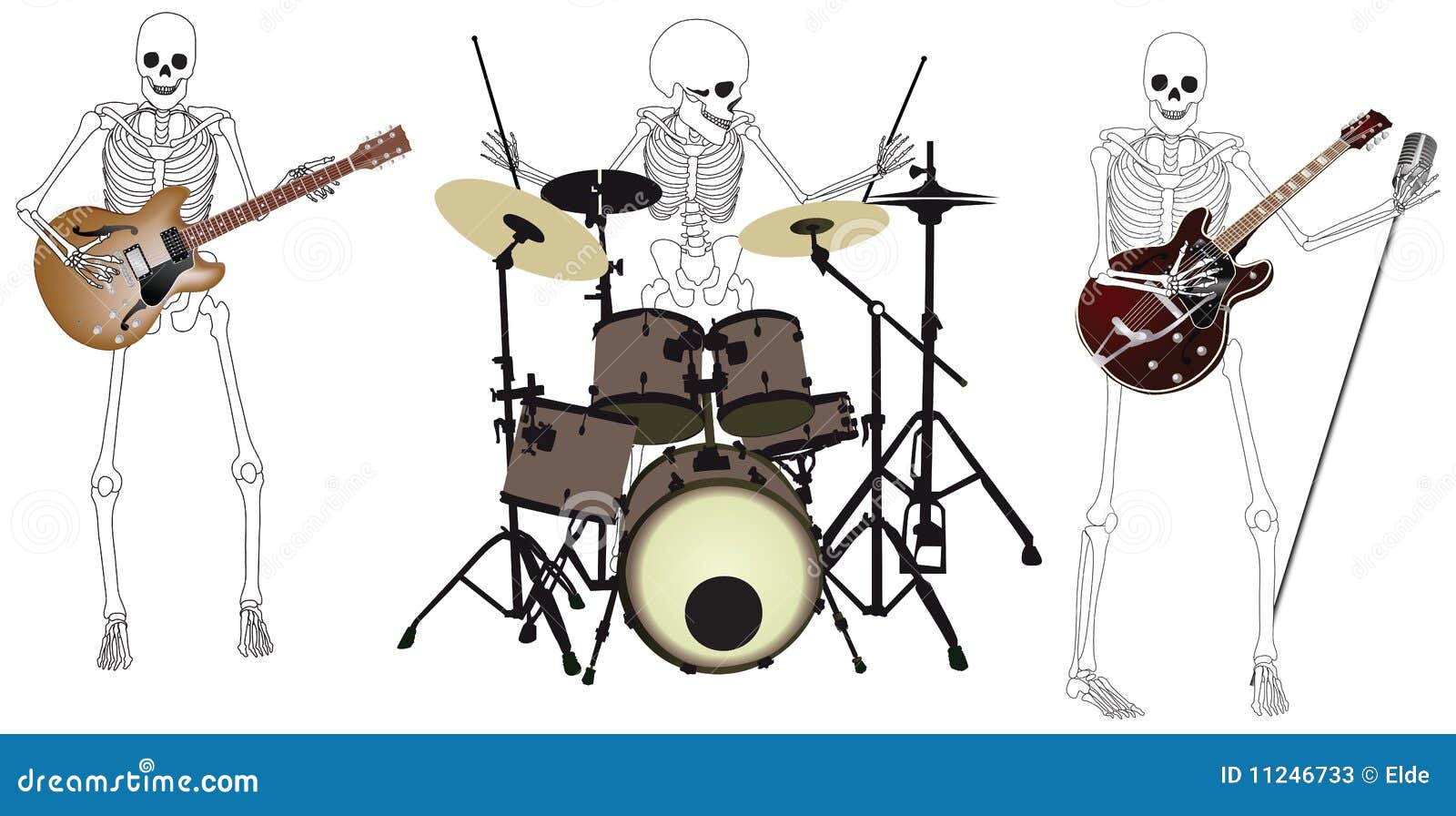 Skeleton_Band vector illustratie. Illustration of decor - 11246733