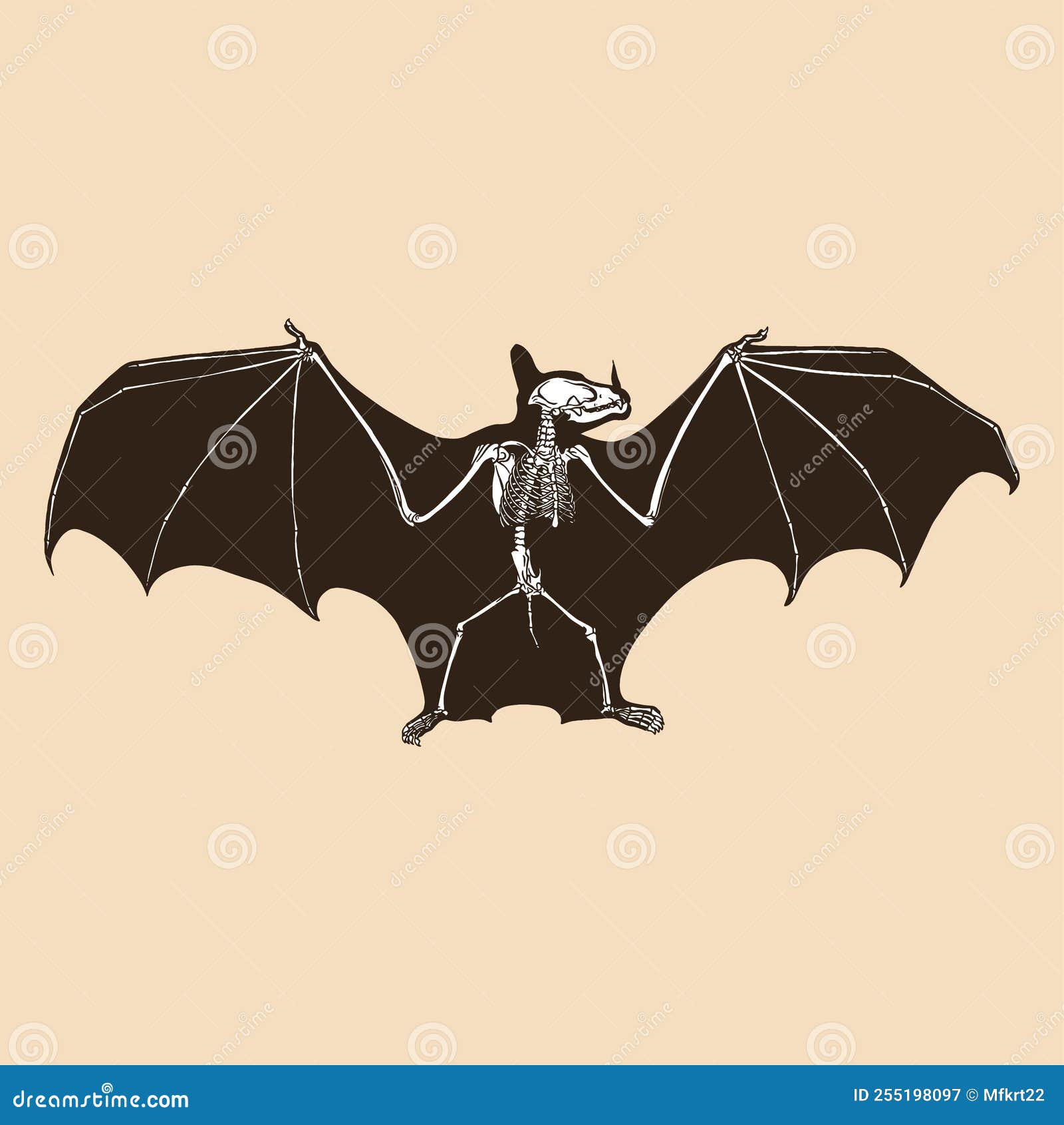 Skeleton Bat Vector Illustration Stock Vector - Illustration of monster ...
