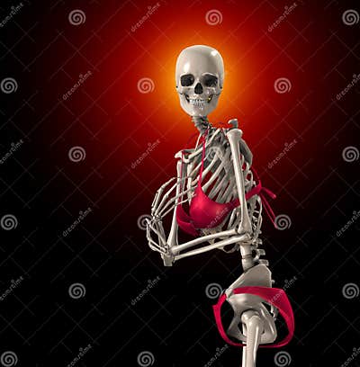 Skeleton in a Bikini stock illustration. Illustration of horror - 14567327