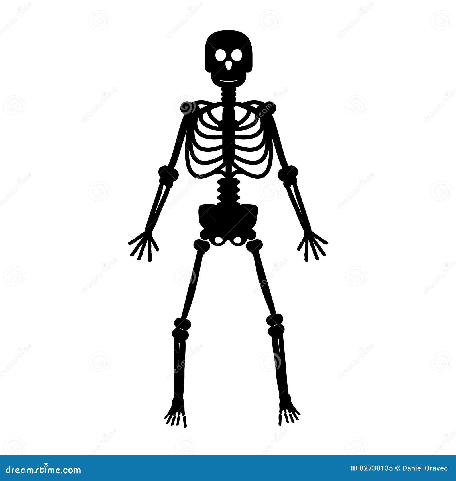 Skeleton On Black Background Royalty-Free Illustration | CartoonDealer ...