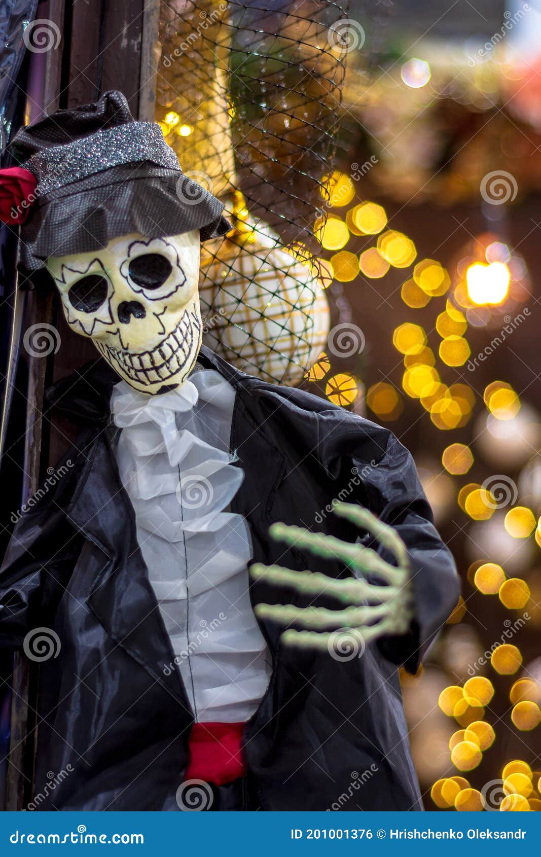 Skeleton in Black Robe for Halloween Stock Photo - Image of disguise ...