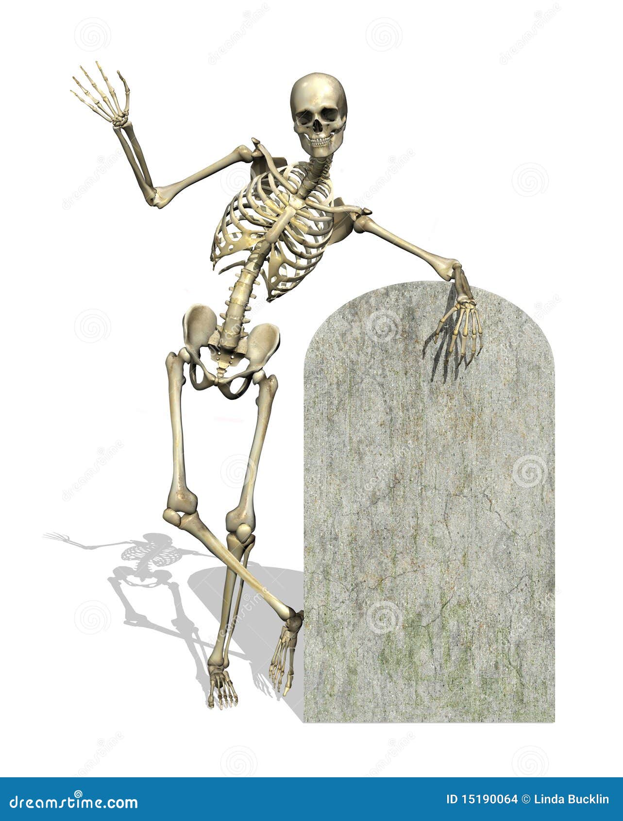Skeleton with Blank Gravestone Stock Illustration - Illustration of ...
