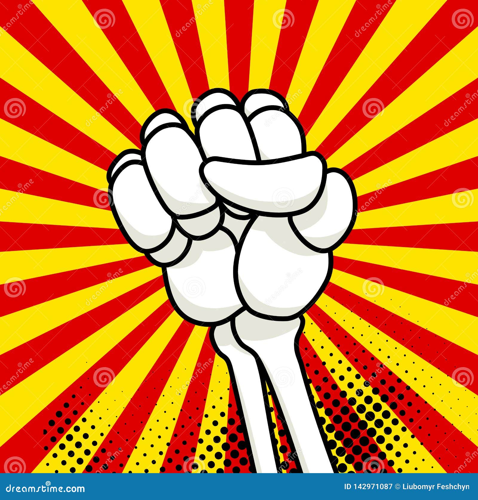 Fist Comic Poster Cartoon Vector | CartoonDealer.com #39800841
