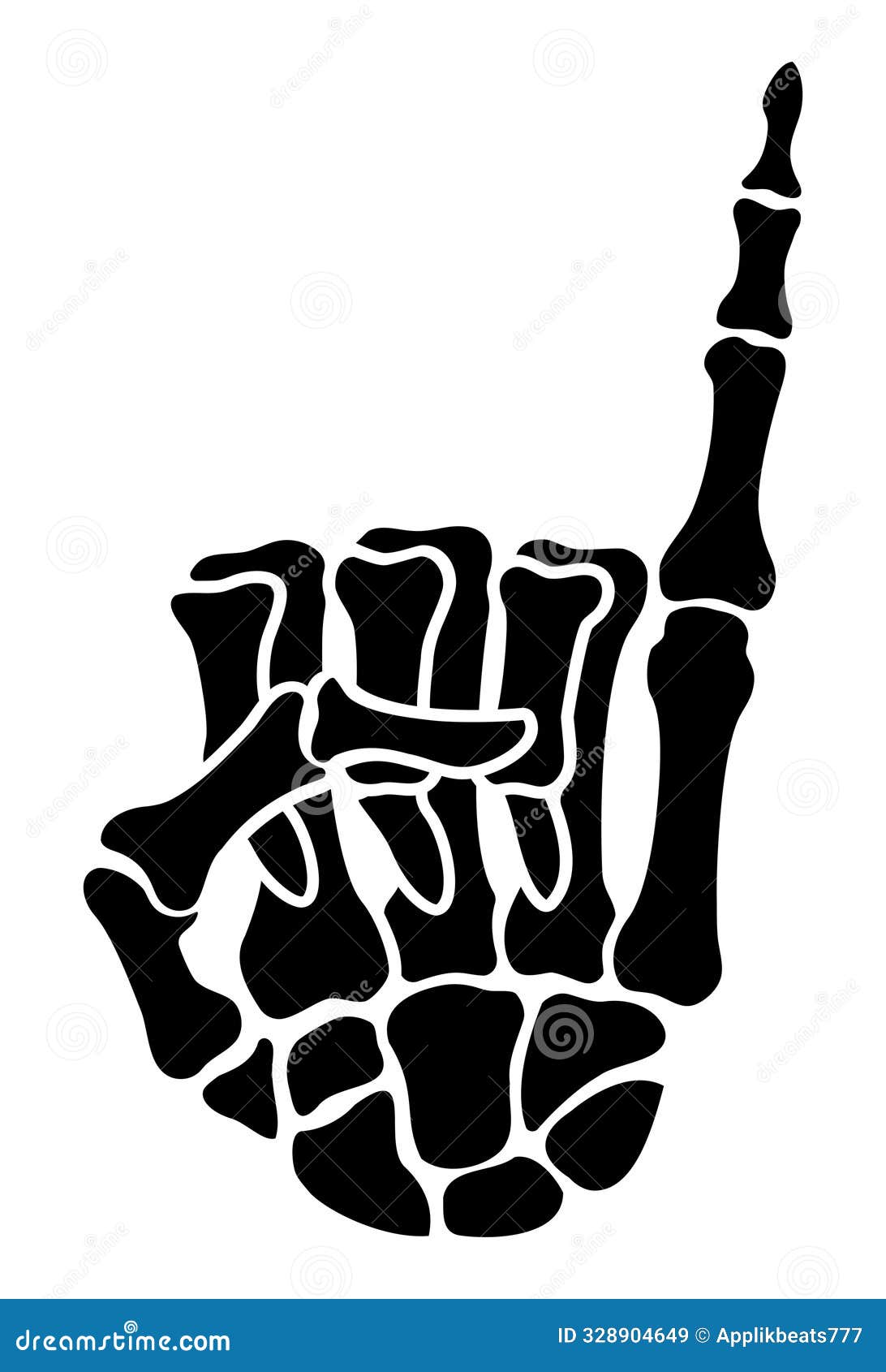 Skeleton Bone Hand Thumbs Up Little Finger Sign Stock Vector ...