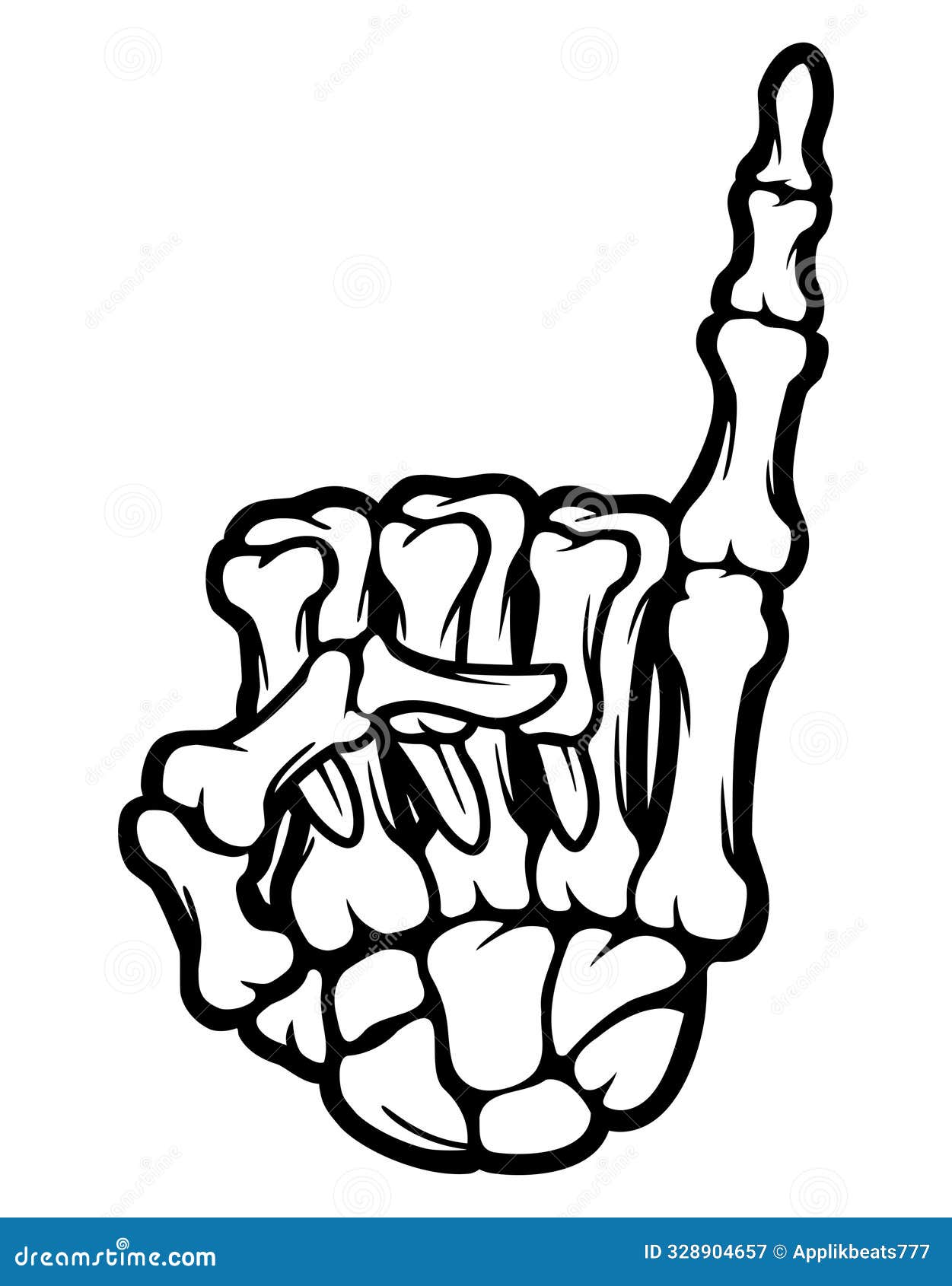 Skeleton Bone Hand Thumbs Up Little Finger Sign Stock Vector ...