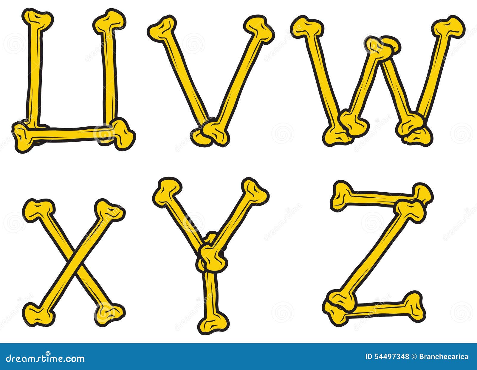 Skeleton Bones Alphabet Illustration Stock Illustration - Illustration ...