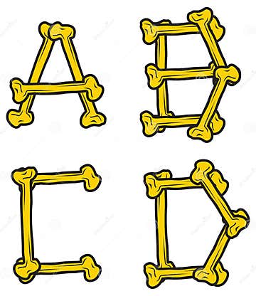 Skeleton Bones Alphabet Illustration Stock Illustration - Illustration ...