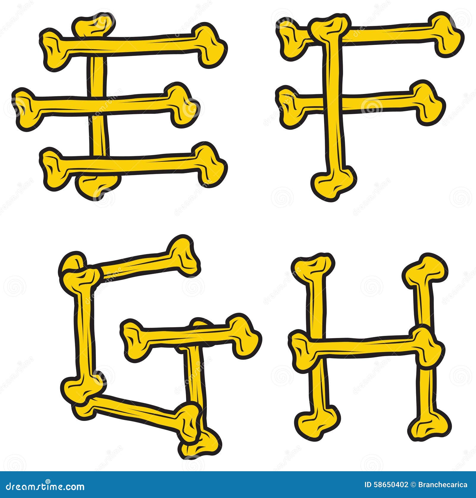 Bones Alphabet. Letters Anatomy. Skeleton Font. Skull And Spine ...