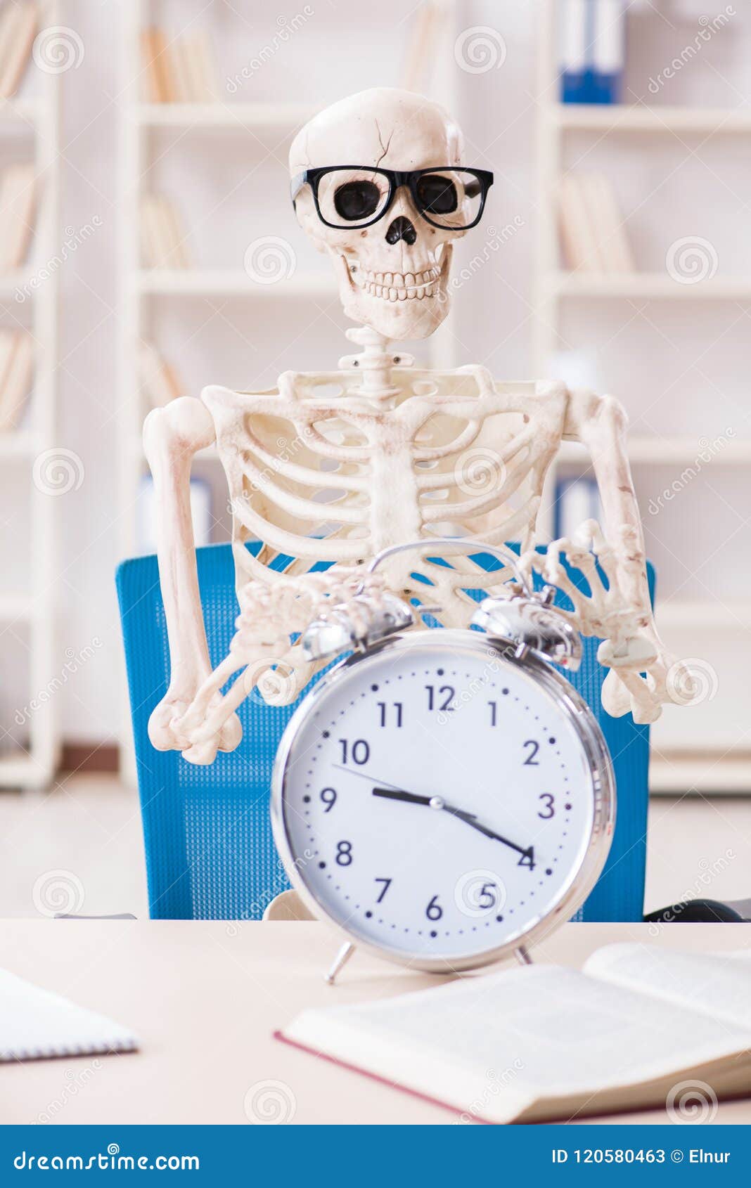 The Skeleton Businessman Working in the Office Stock Image - Image of ...