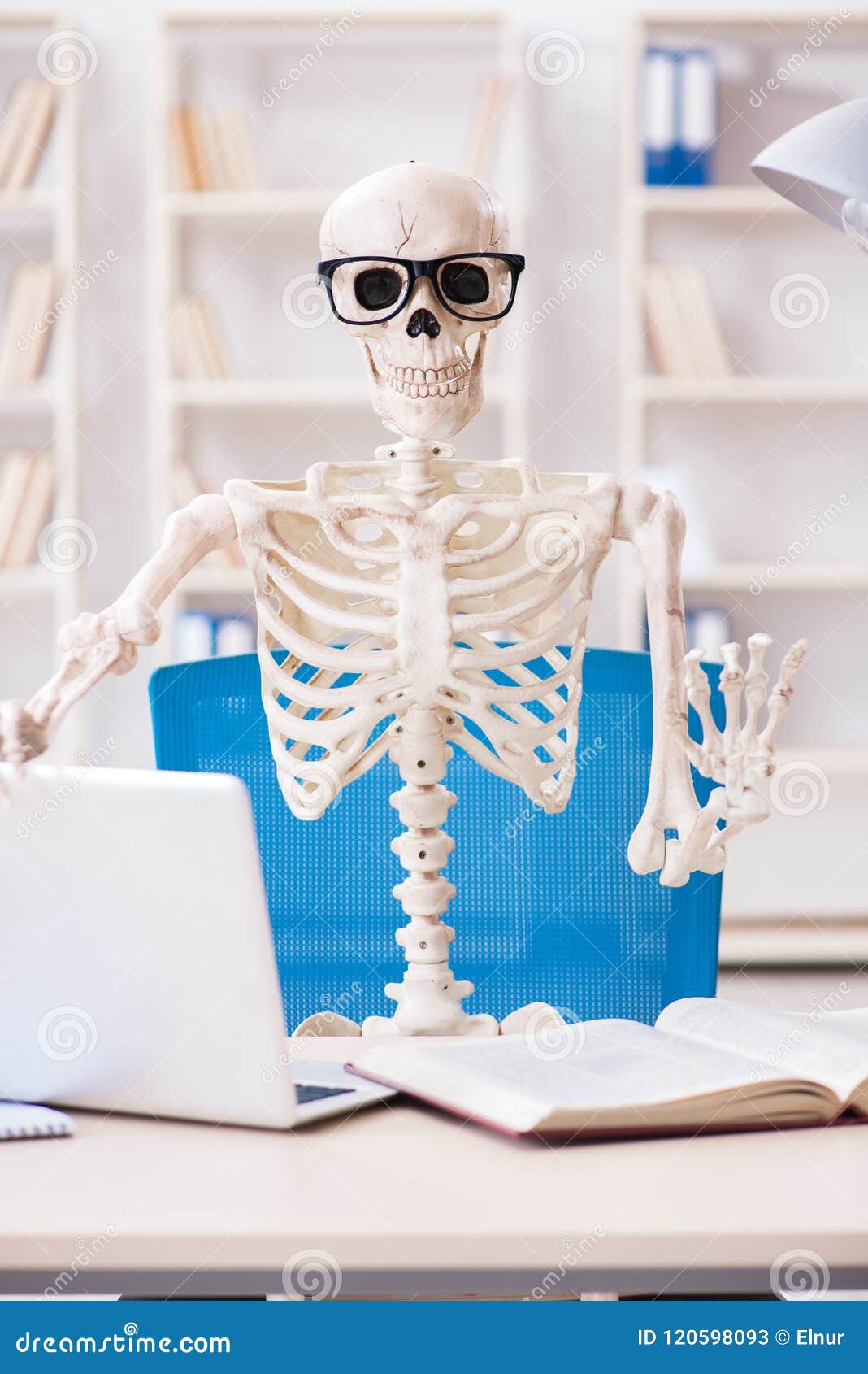 The Skeleton Businessman Working in the Office Stock Image - Image of ...