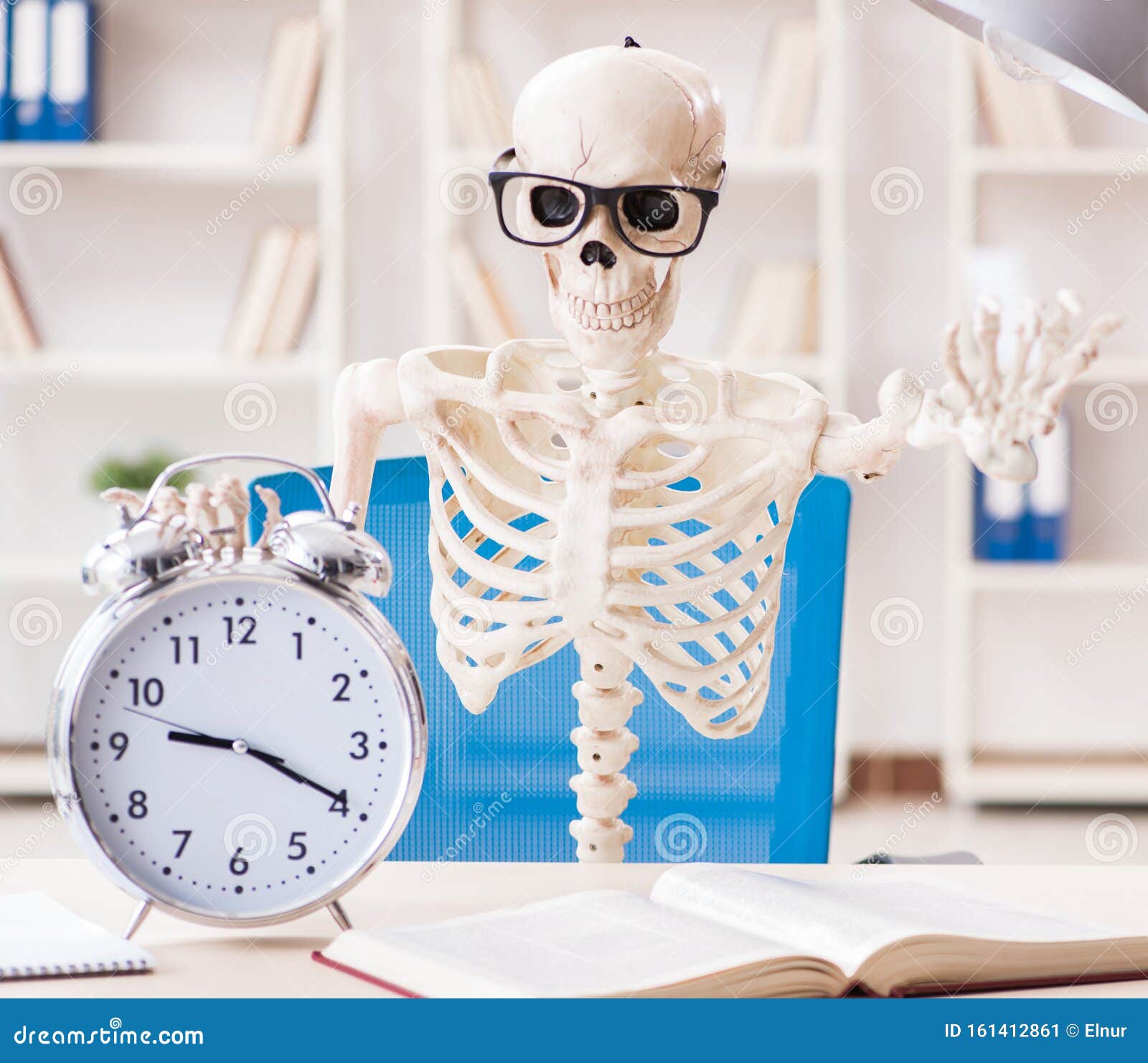 Skeleton Businessman Working in the Office Stock Image - Image of ...